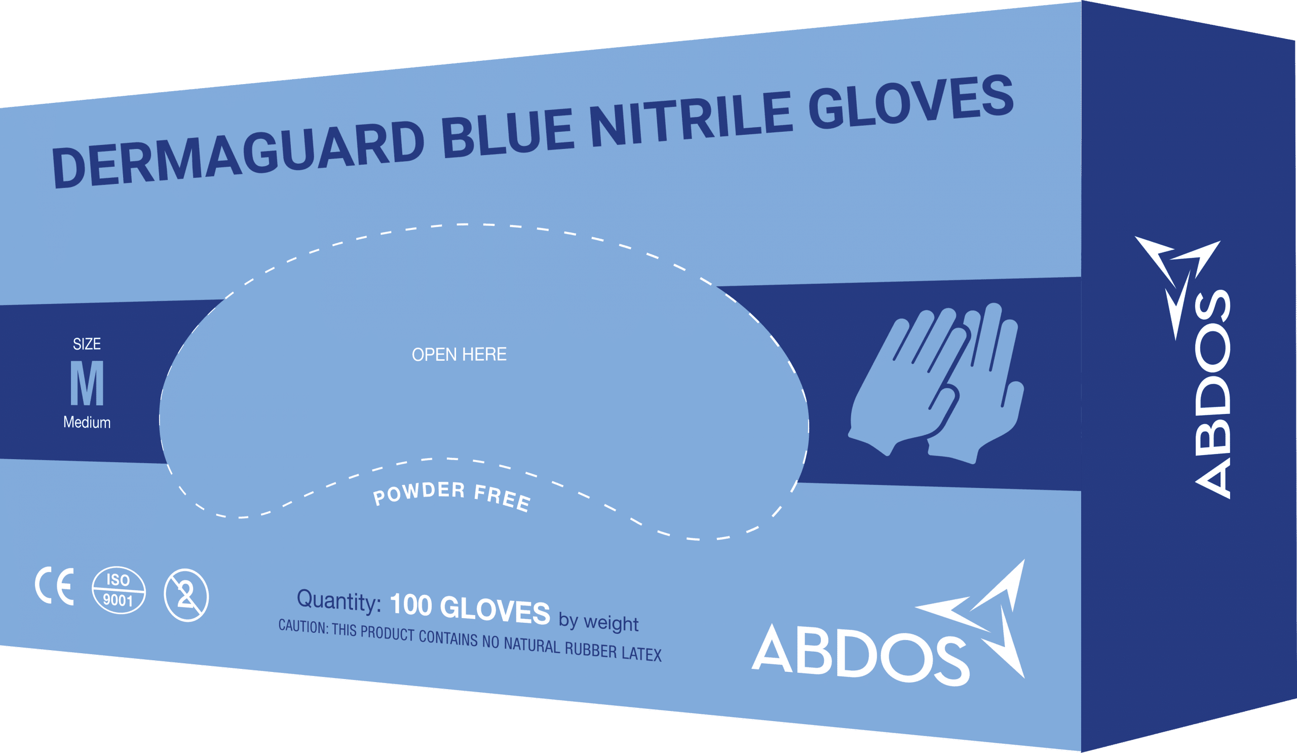 Abdos DERMA GUARD Blue Nitrile Gloves - 9.5 inches length - Abdos ...